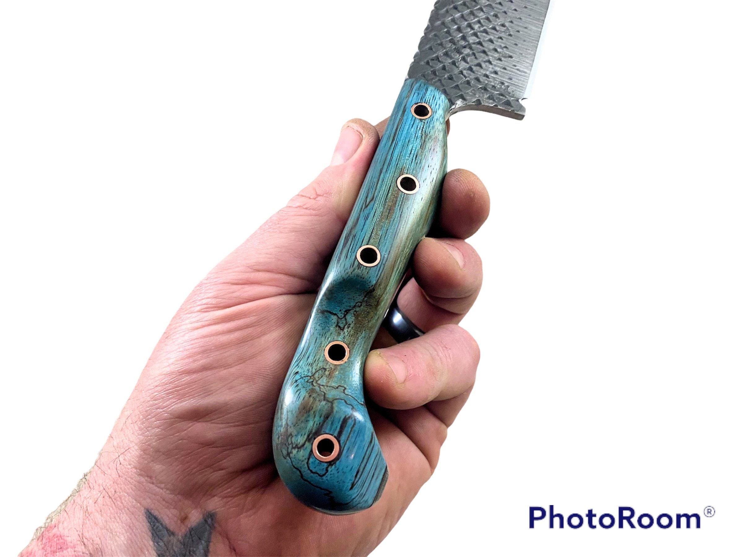 Chopper Knife From Ferriers Rasp With Hand Tooled and Sewn Leather ...