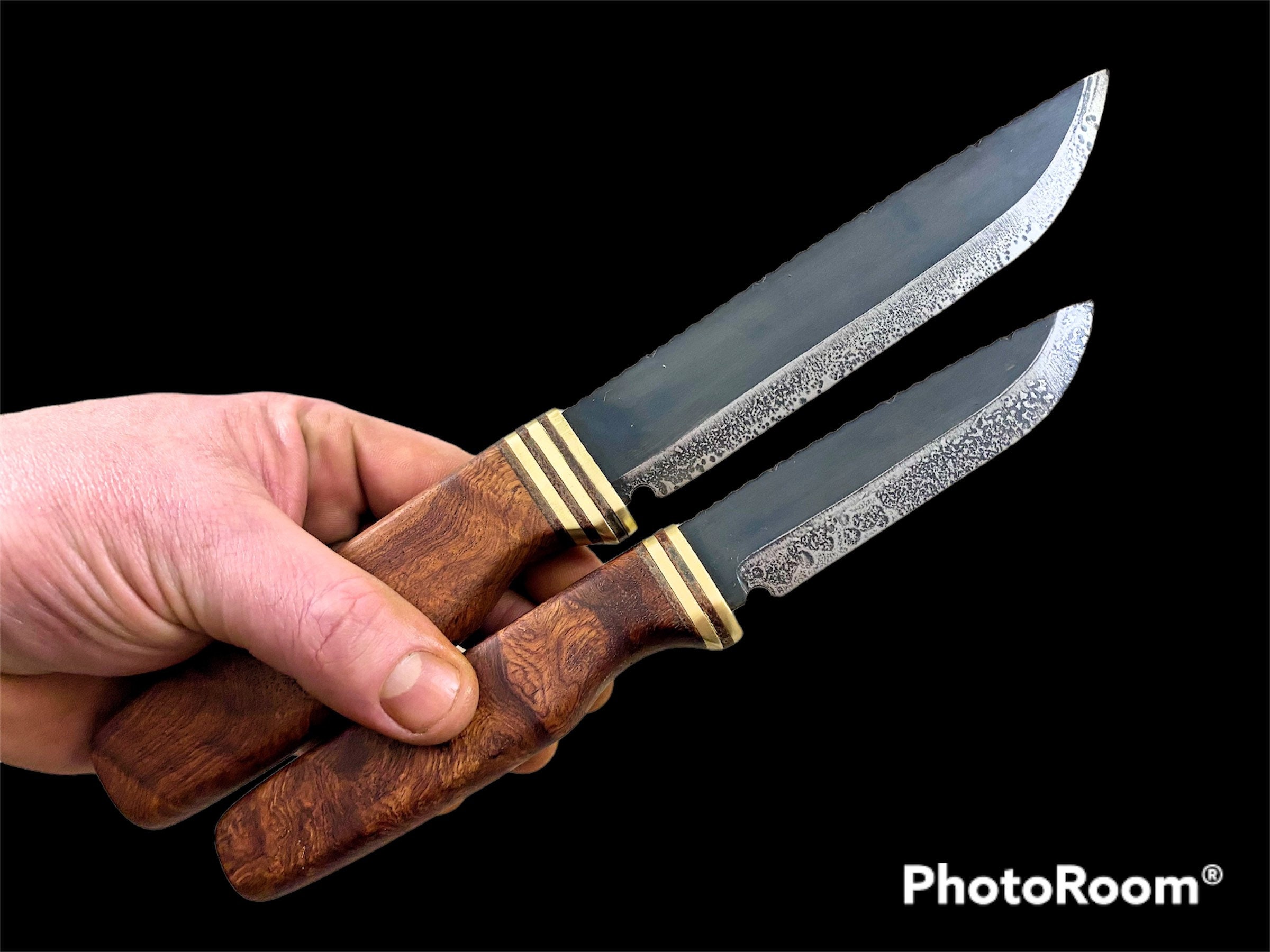 Viking Knife Set. Leuku and Puukko With Traditional Double Knife Sheath ...