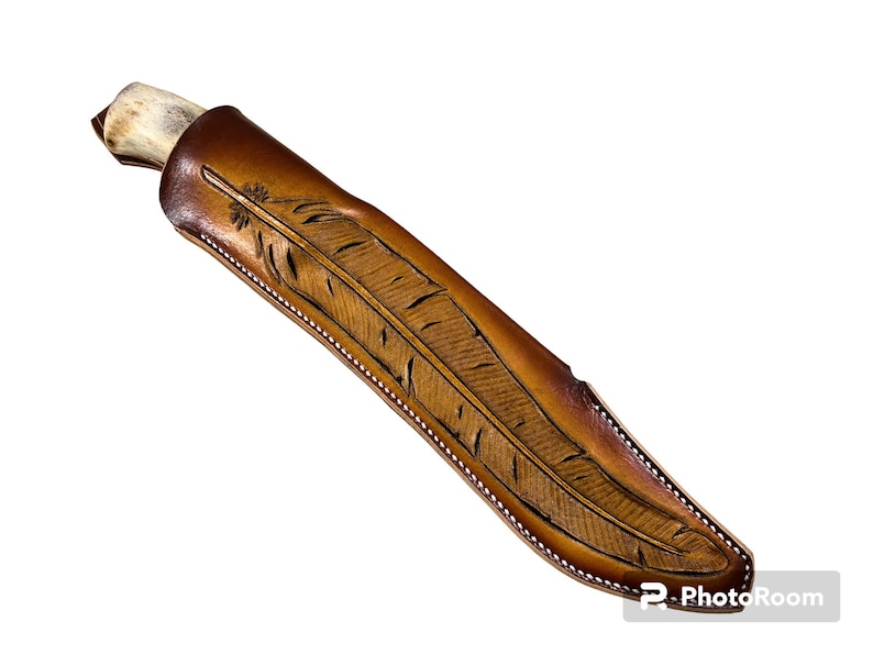 Custom Ferriers Rasp Bowie Knife With Elk Antler Handle and Hand Tooled ...