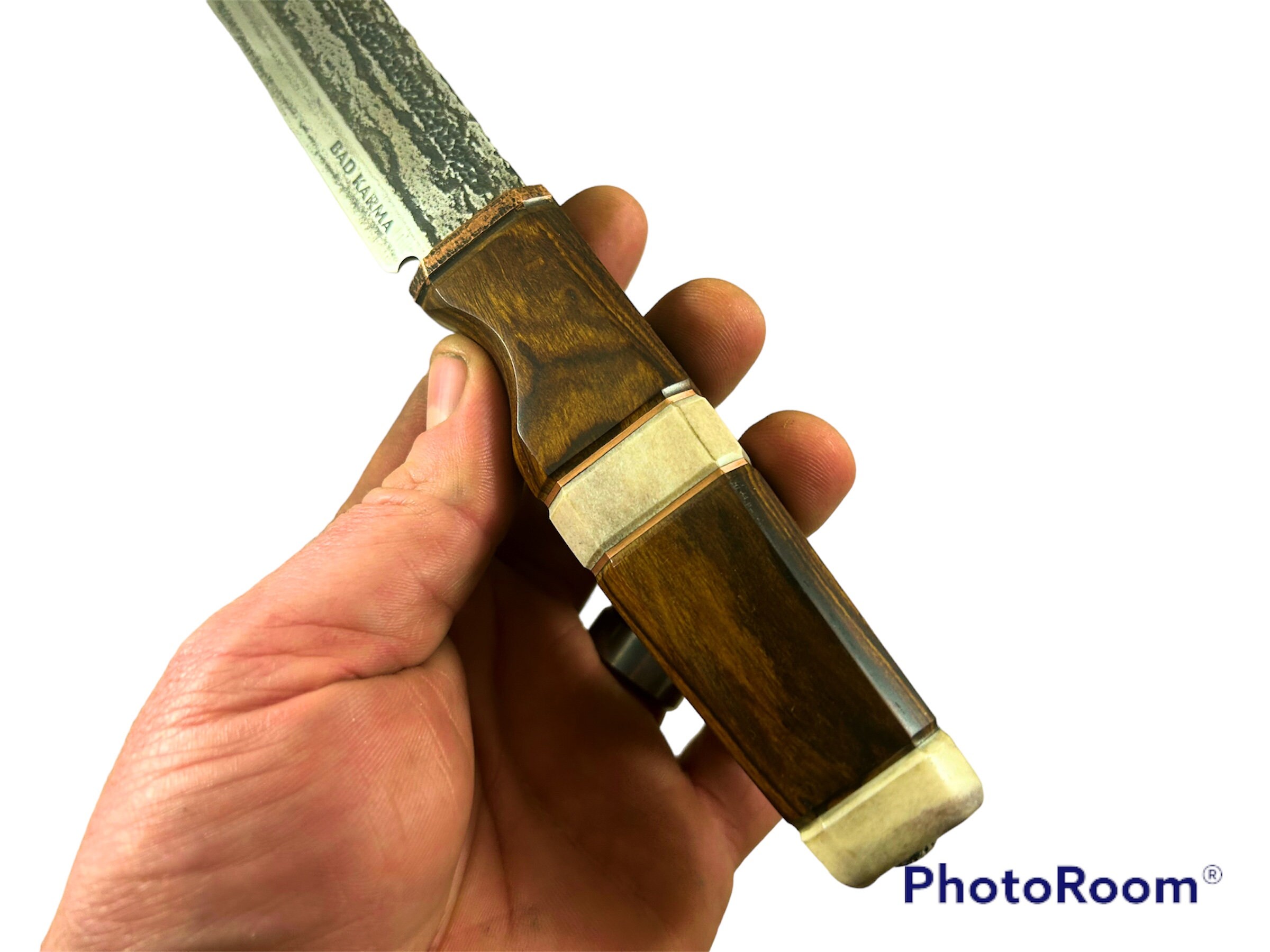 Custom Leuku Knife With Ironwood and Moose Antler Handle and Custom ...