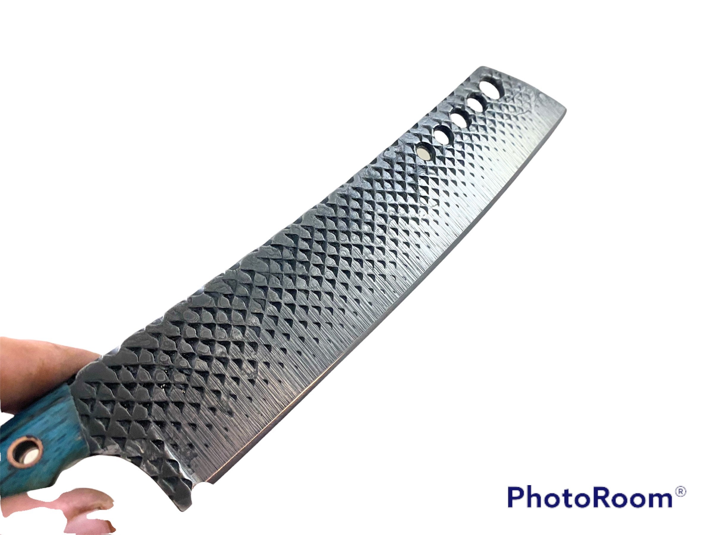 Chopper Knife From Ferriers Rasp With Hand Tooled and Sewn Leather ...