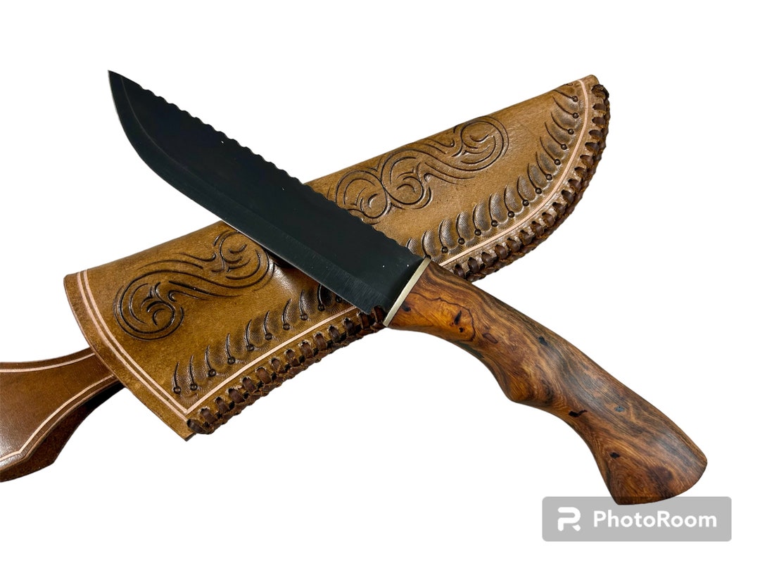 Custom Leuku Knife With an Ironwood Handle and Nickel Bolster. Hand ...