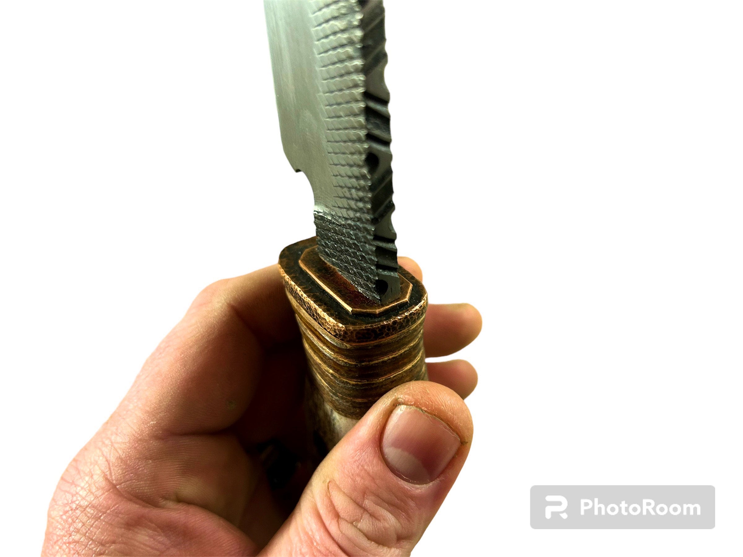 Custom Ferriers Rasp Bowie Knife With Elk Antler Handle and Hand Tooled ...