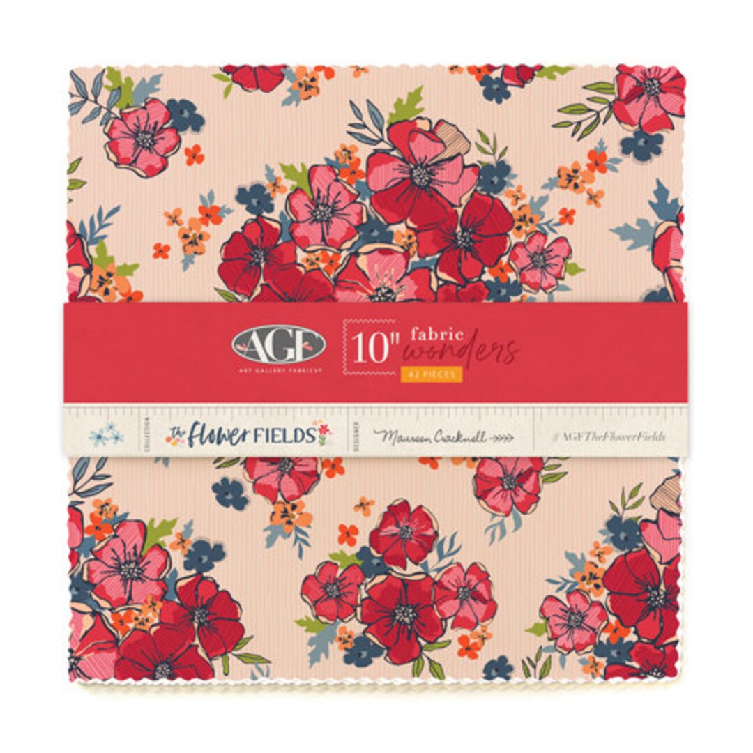 Art Gallery Fabrics, Flower Fields Collection, Ten Inch Square Bundle ...