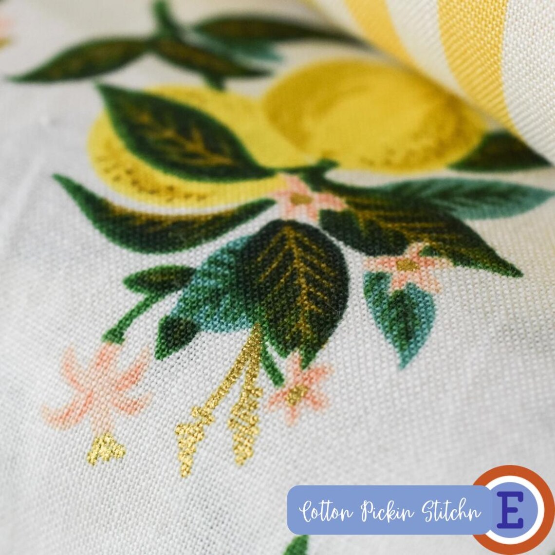 Citrus Floral Lemon Metallic by Anna Bond - Etsy