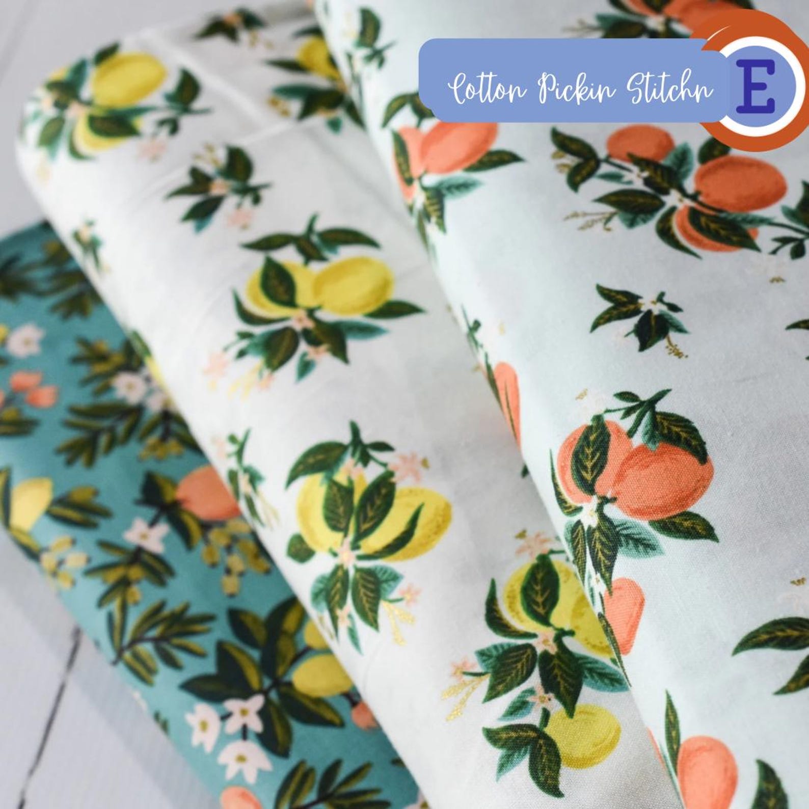 Citrus Floral Lemon Metallic by Anna Bond - Etsy