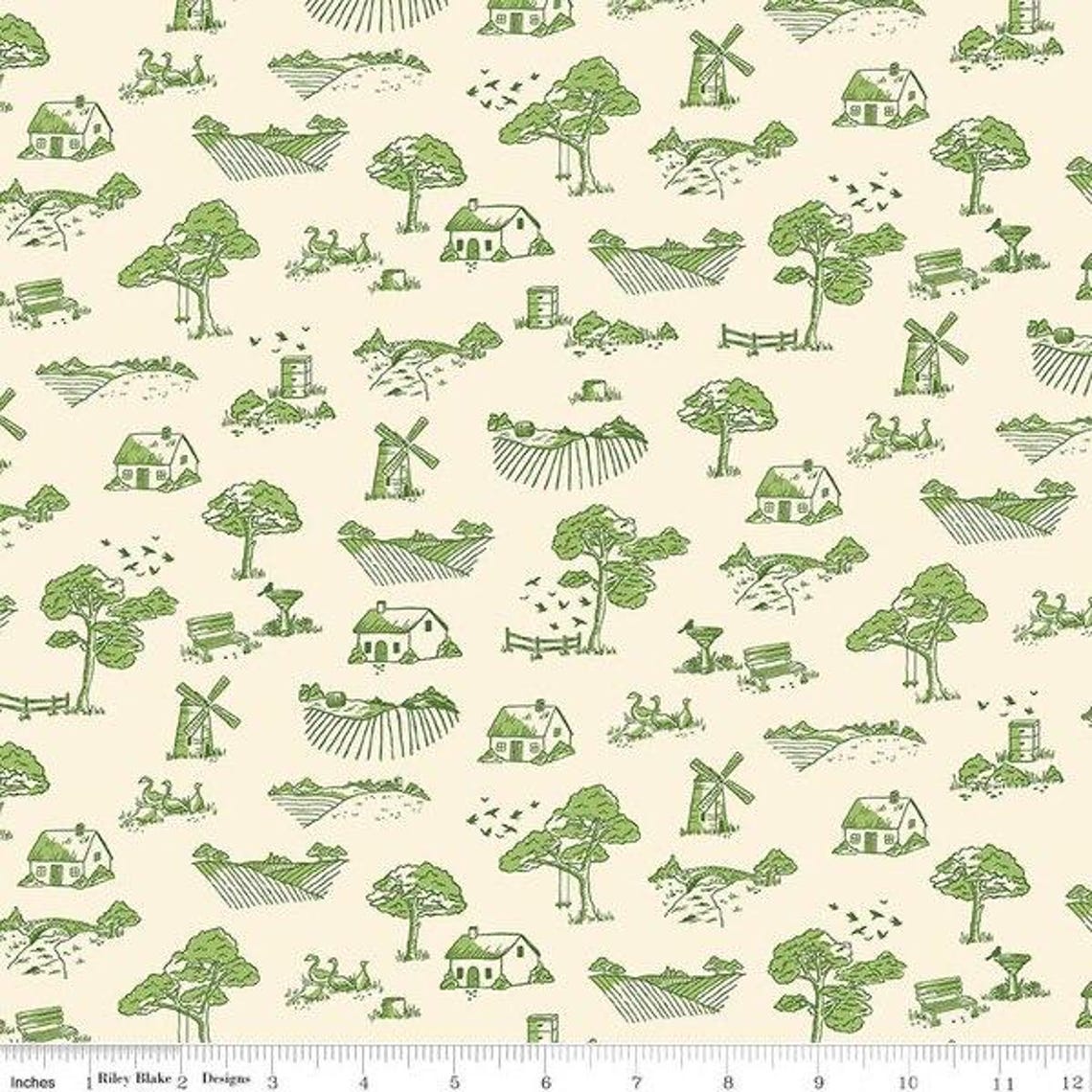 Riley Blake Designs VIRGINIA ROSE WALLFLOWER Shell Cotton Quilting ...