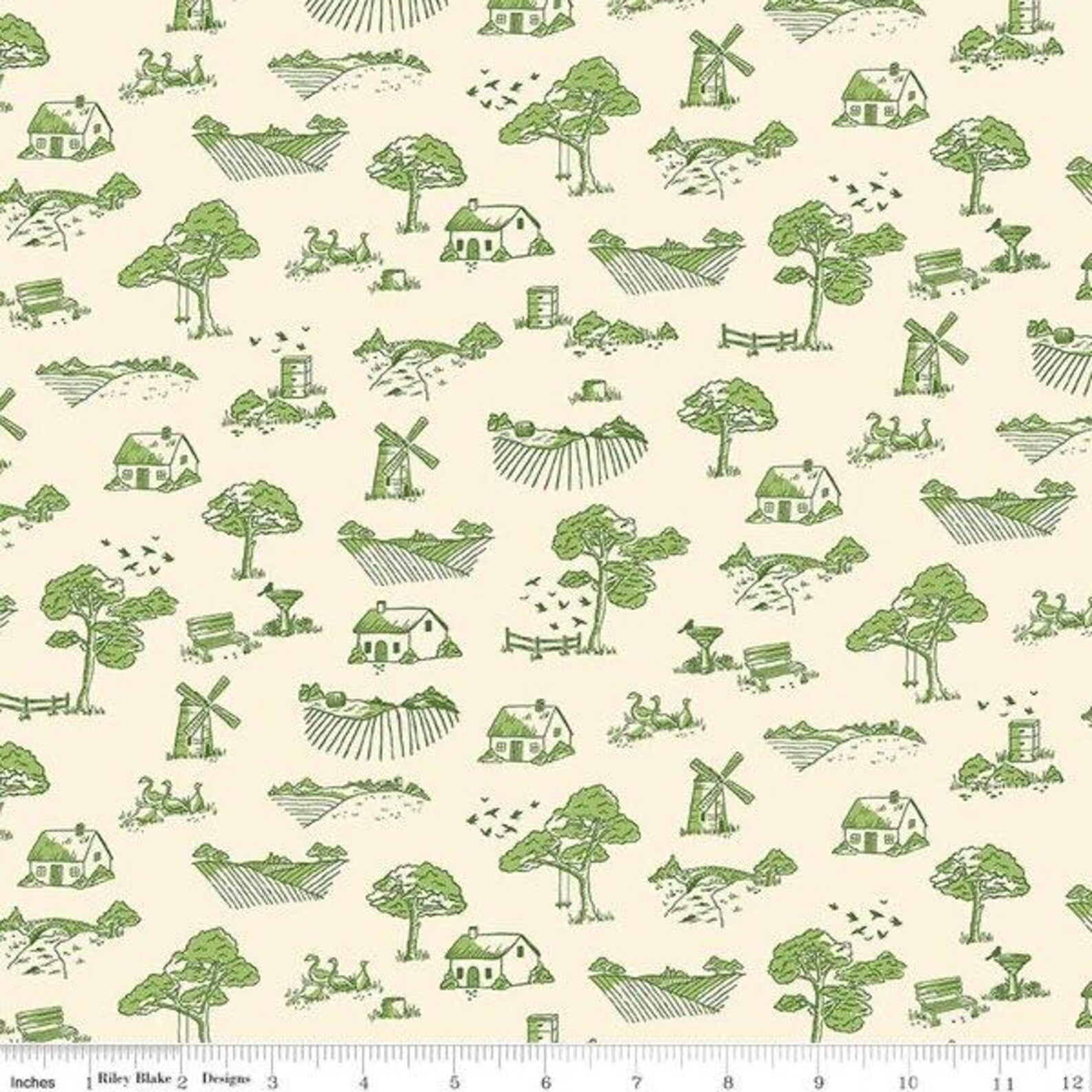 Riley Blake Designs VIRGINIA ROSE WALLFLOWER Shell Cotton Quilting ...