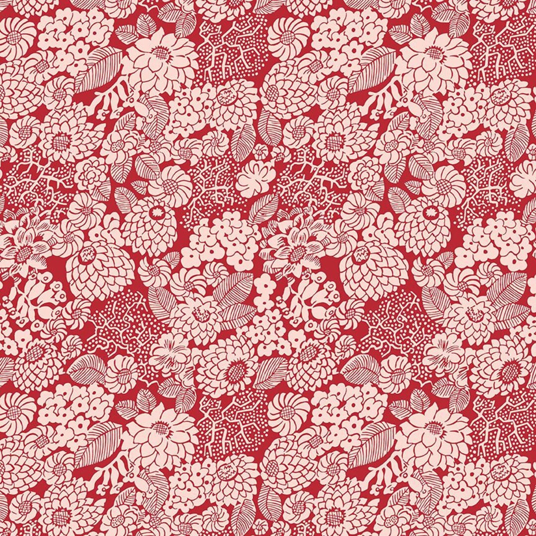 Liberty Fabric Arthur's Garden Collection 1, Dahlia Garden B - Riley ...