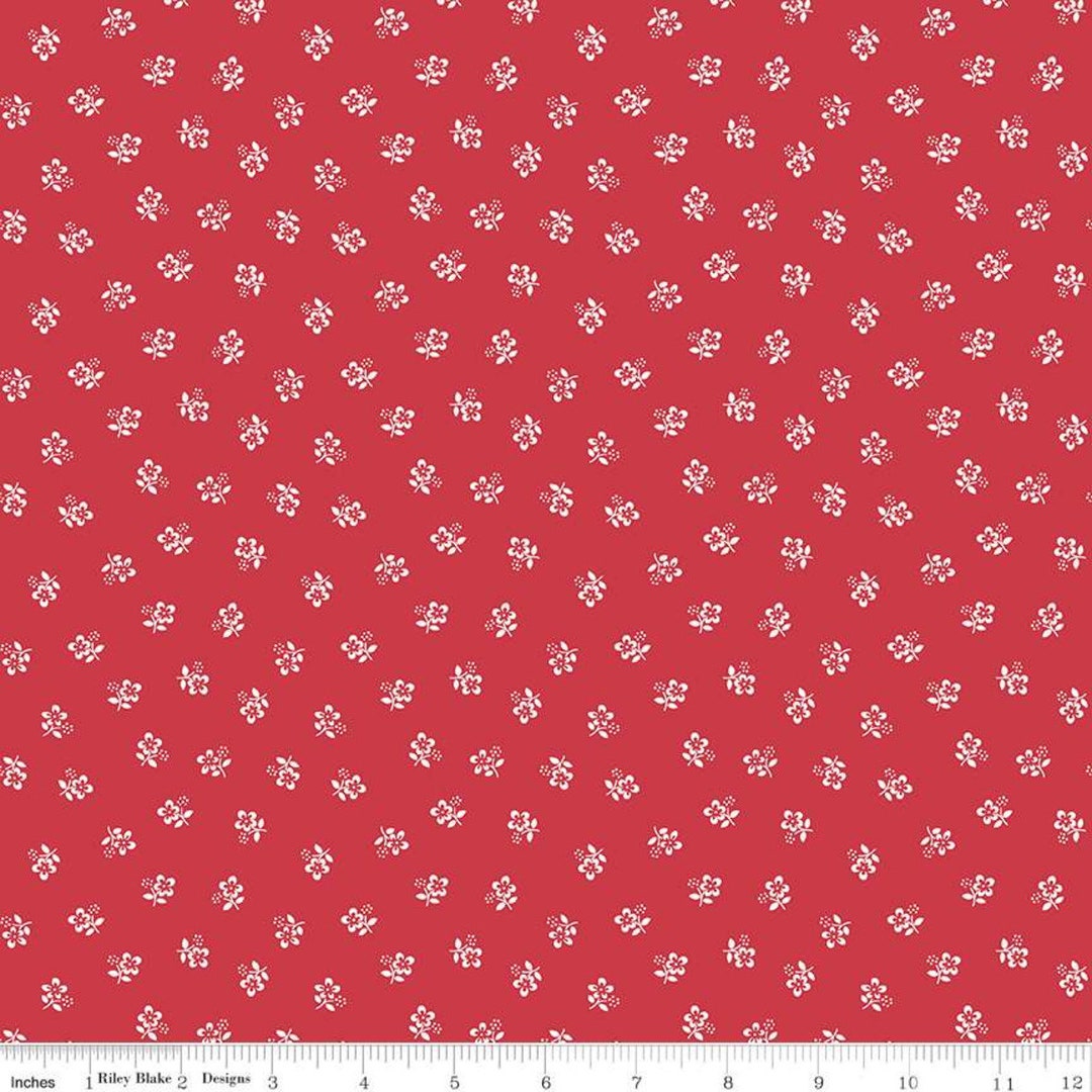 Red Hot Posy Red Riley Blake Designs Cotton Quilting Fabric by the Yard ...