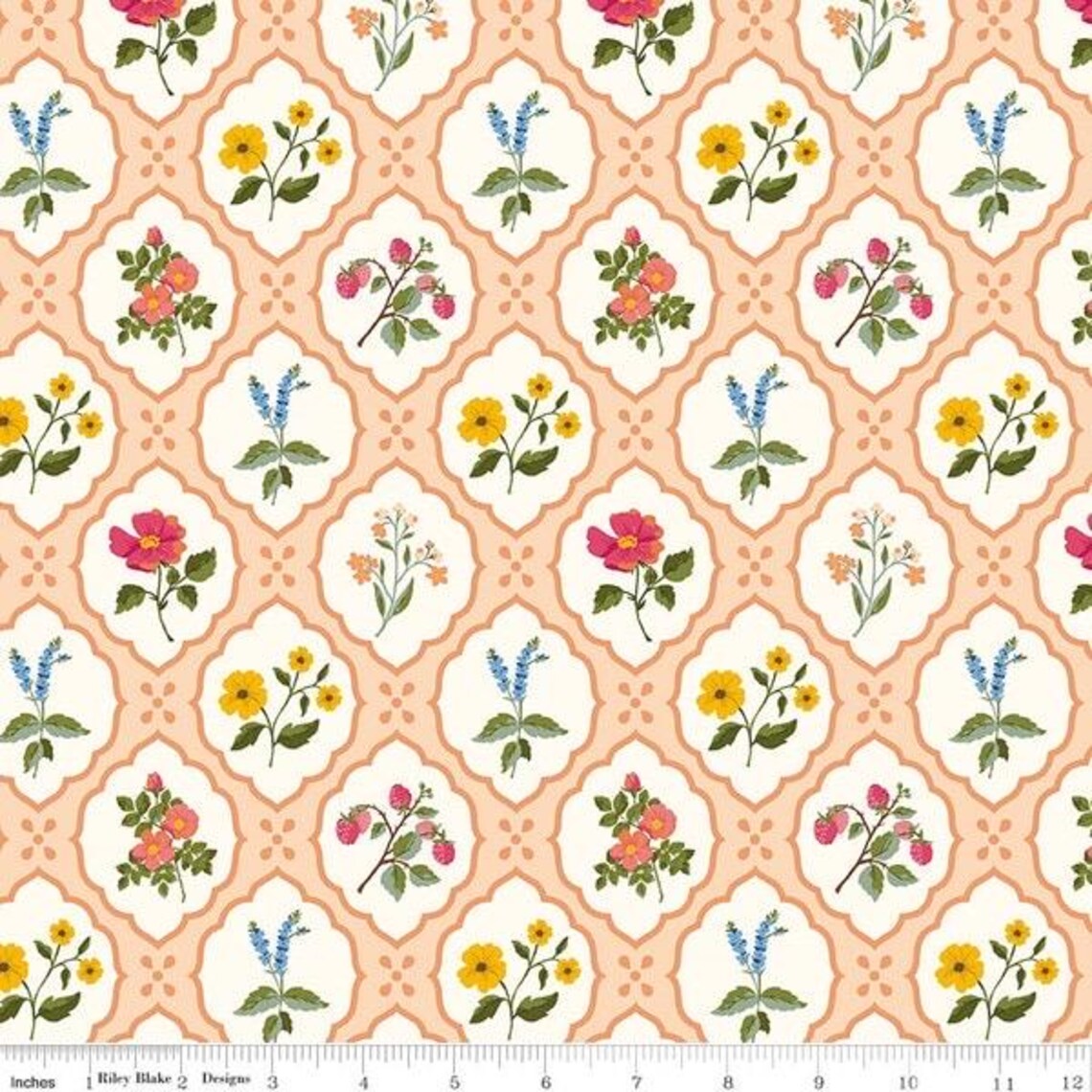 Riley Blake Designs VIRGINIA ROSE WALLFLOWER Shell Cotton Quilting ...