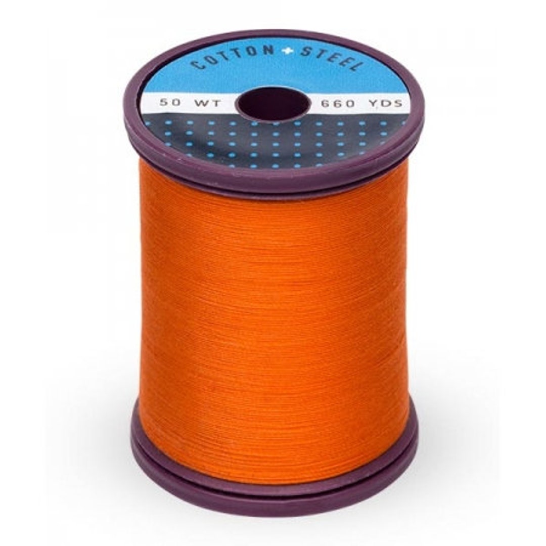 Orange Red 100% Cotton Thread, 50 Weight, 660 Yards, Cotton and Steel ...