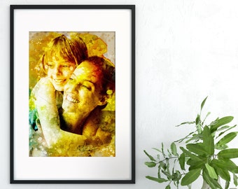 100% HANDMADE Custom Family Watercolor Painting Couple - Etsy