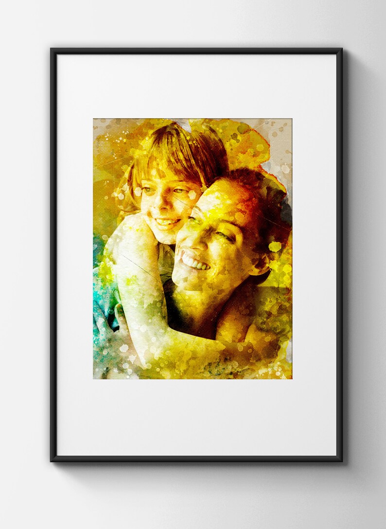 100% HANDMADE Custom Family Watercolor Painting Couple Portrait ...