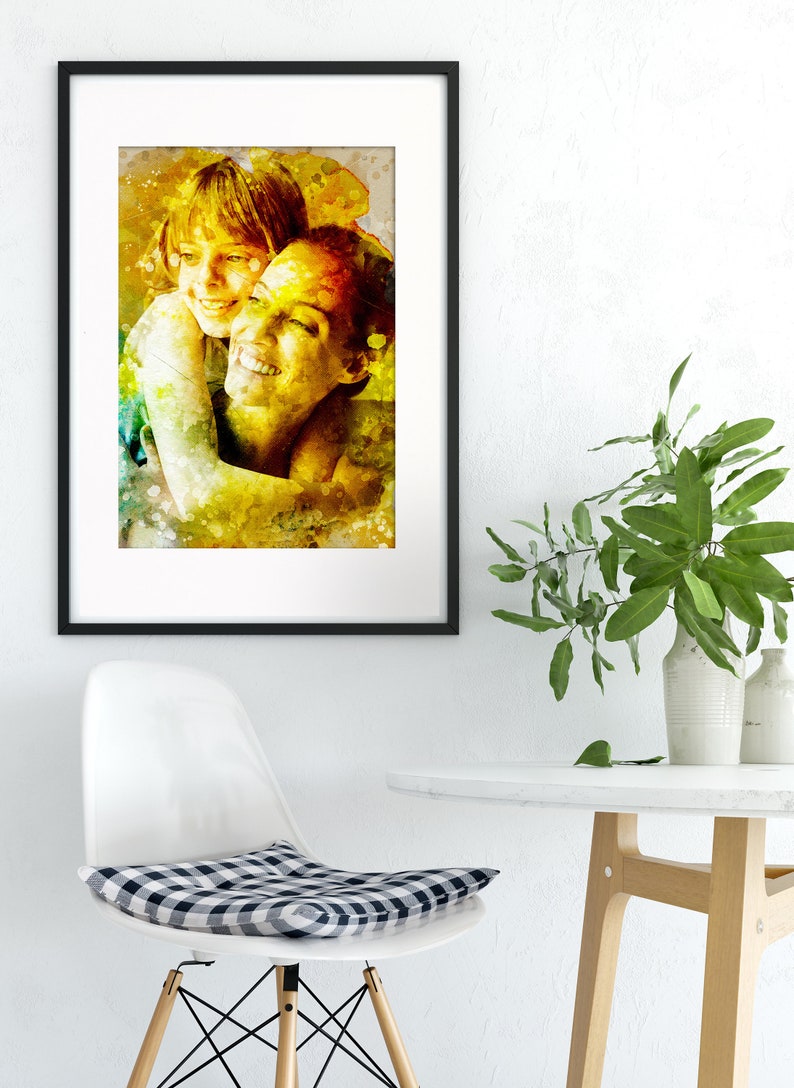 100% HANDMADE Custom Family Watercolor Painting Couple Portrait ...