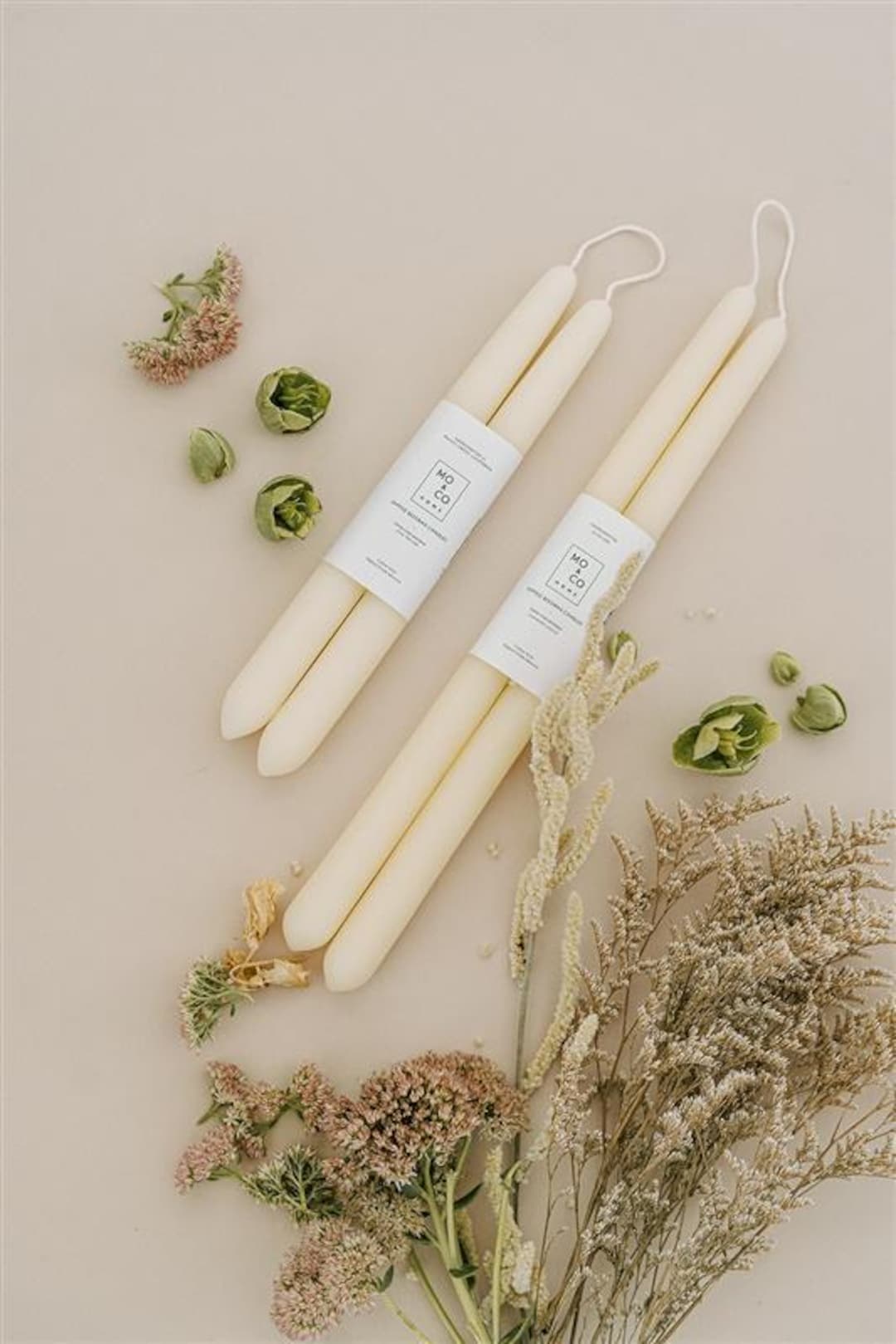 Beeswax Taper Candles Pure Beeswax Candles, White Taper Candles, Spring ...