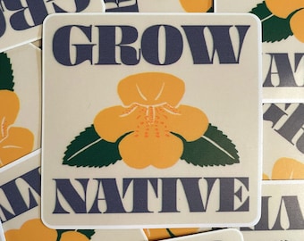 Plant Native Sticker - Etsy