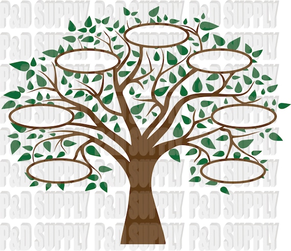 Family Tree 7 SVG DXF Digital Cut File for Cricut or | Etsy