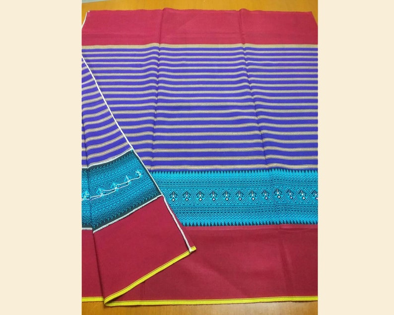 Thai Sarong Artificial Silk Blue Sarong Traditional Thai | Etsy