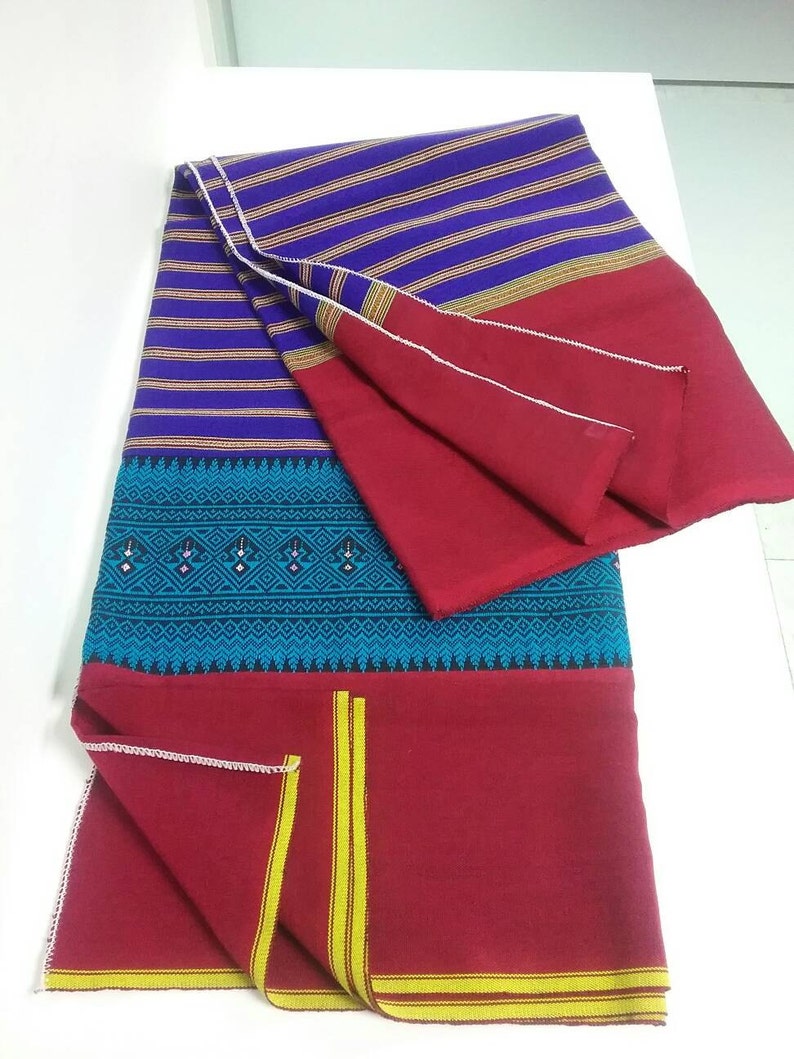 Thai Sarong Artificial Silk Blue Sarong Traditional Thai | Etsy