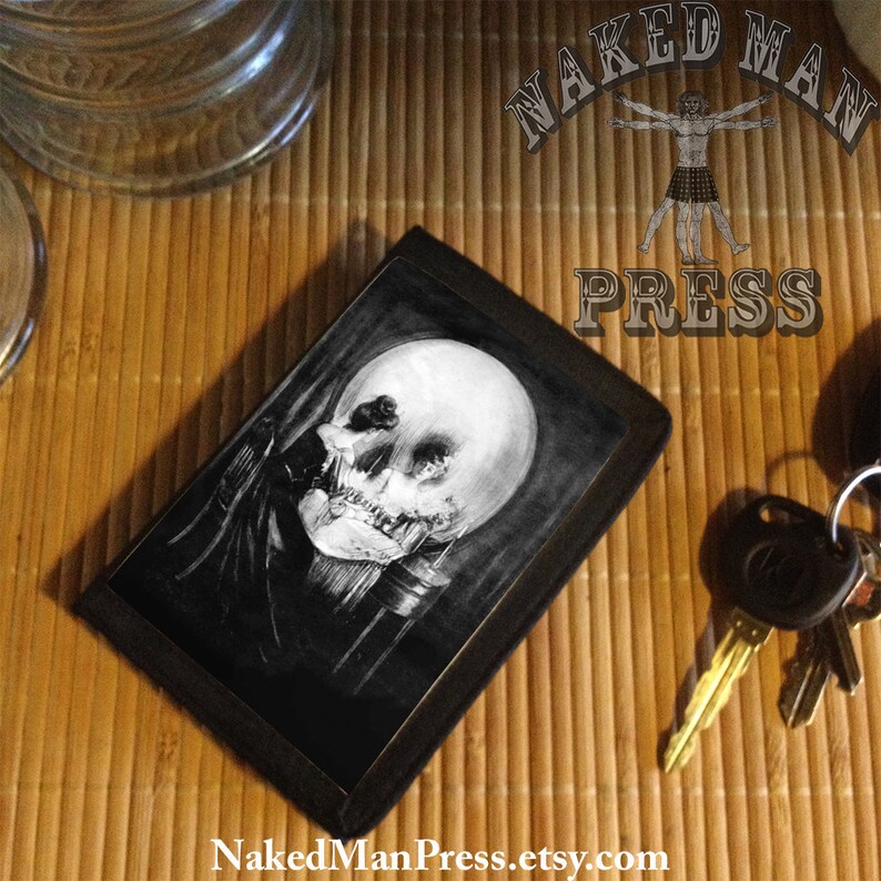 Vanity Mirror Skull Black Trifold Wallet - Etsy