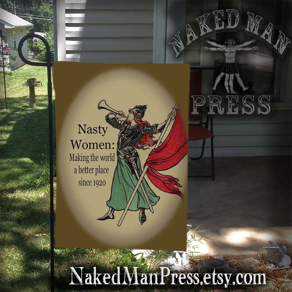 Garden Flag or Tapestry Nasty Woman Suffragist Feminist | Etsy