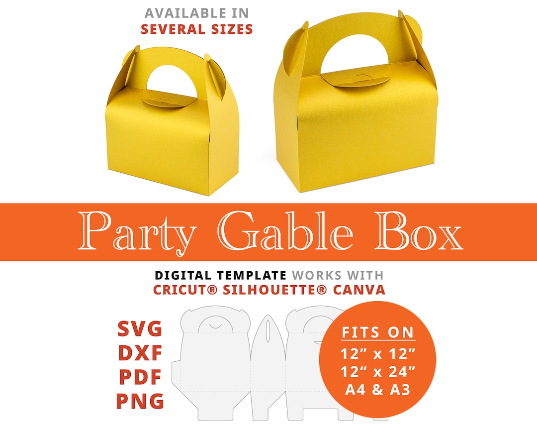 PARTY GABLE BOX Instant Download Printable Digital Box Template Cricut ...