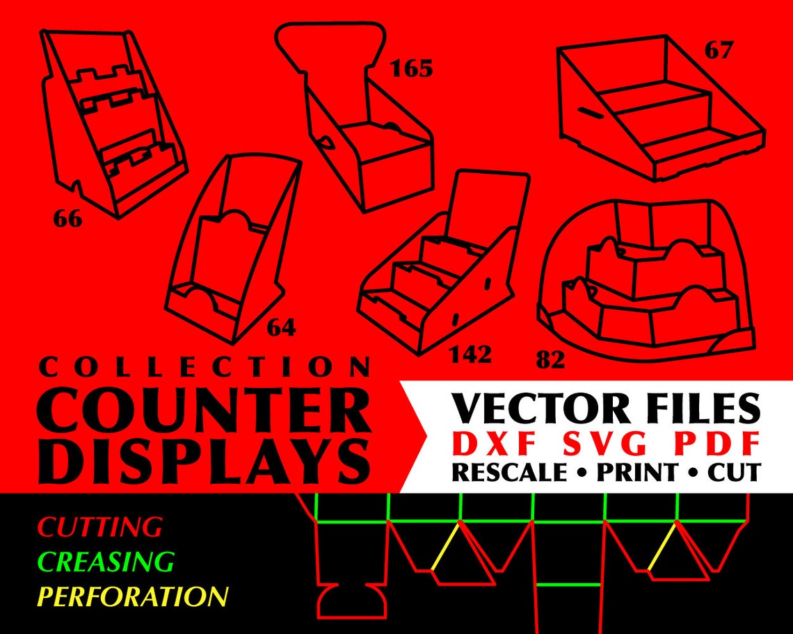 COUNTER DISPLAYS Collection of 6 Digital Download Box Dxf Svg - Etsy