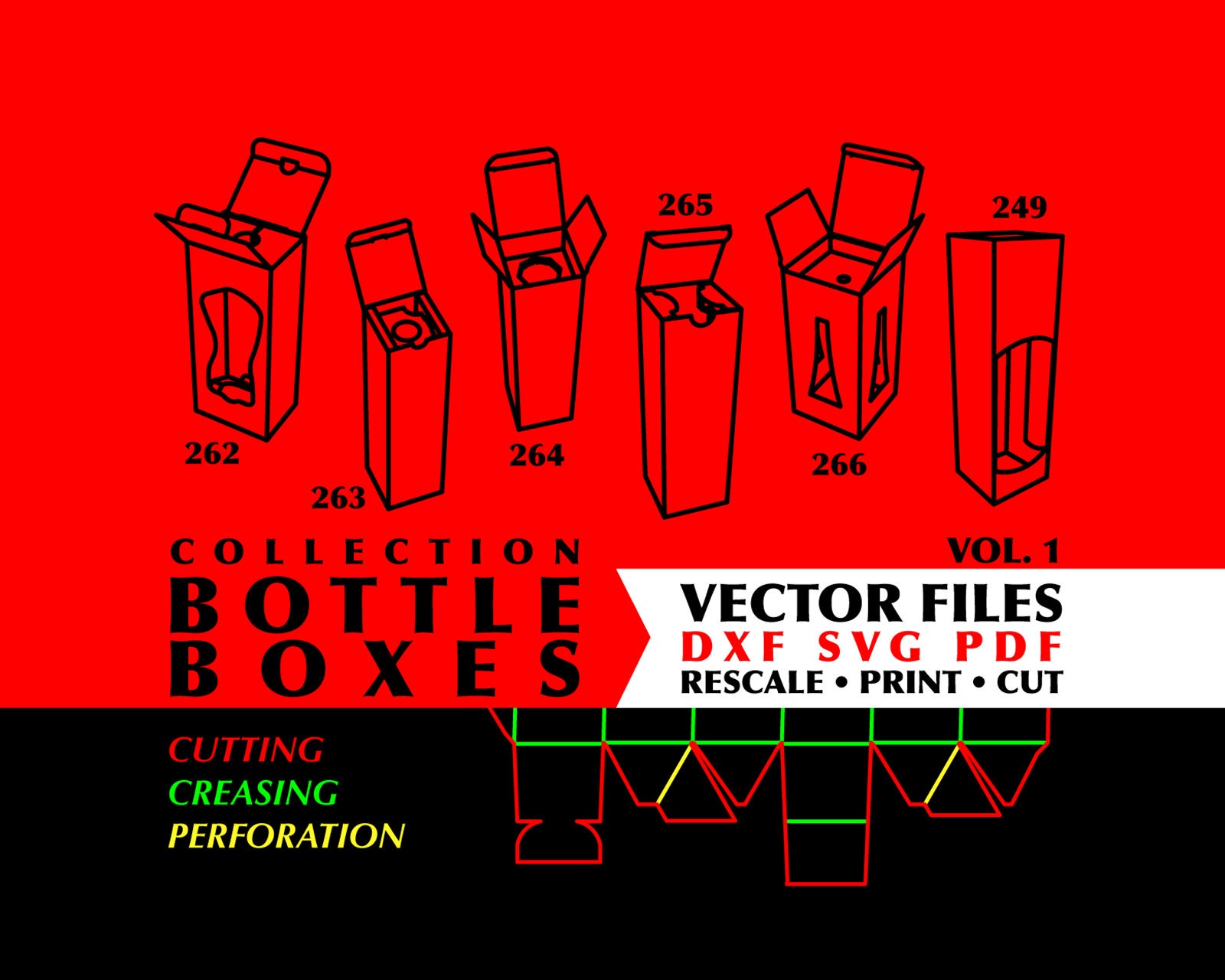 BOTTLE BOXES Collection of 19 Digital Download Template Files Drinkware ...