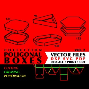 POLYGONAL BOXES Collection of 8 Instant Download Box Laser Template ...