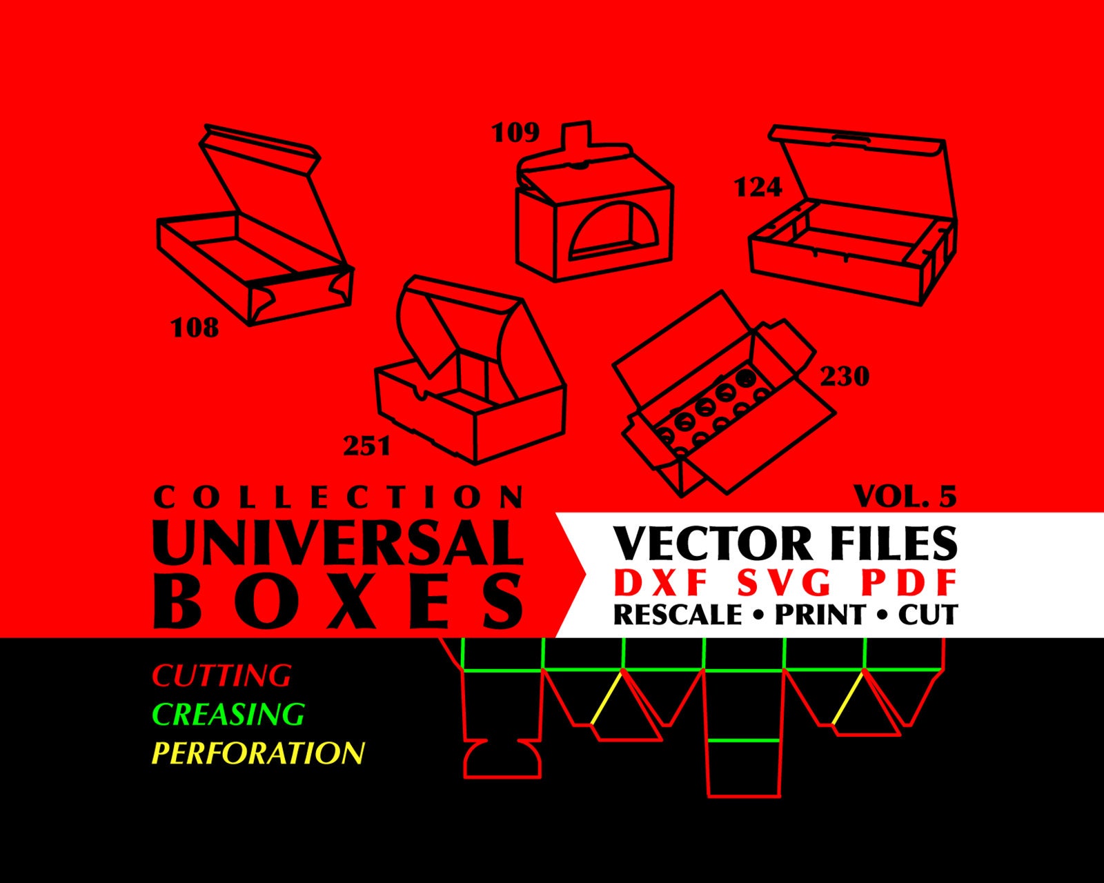 UNIVERSAL BOXES Collection of 28 Digital Download Box Templates Box Svg ...