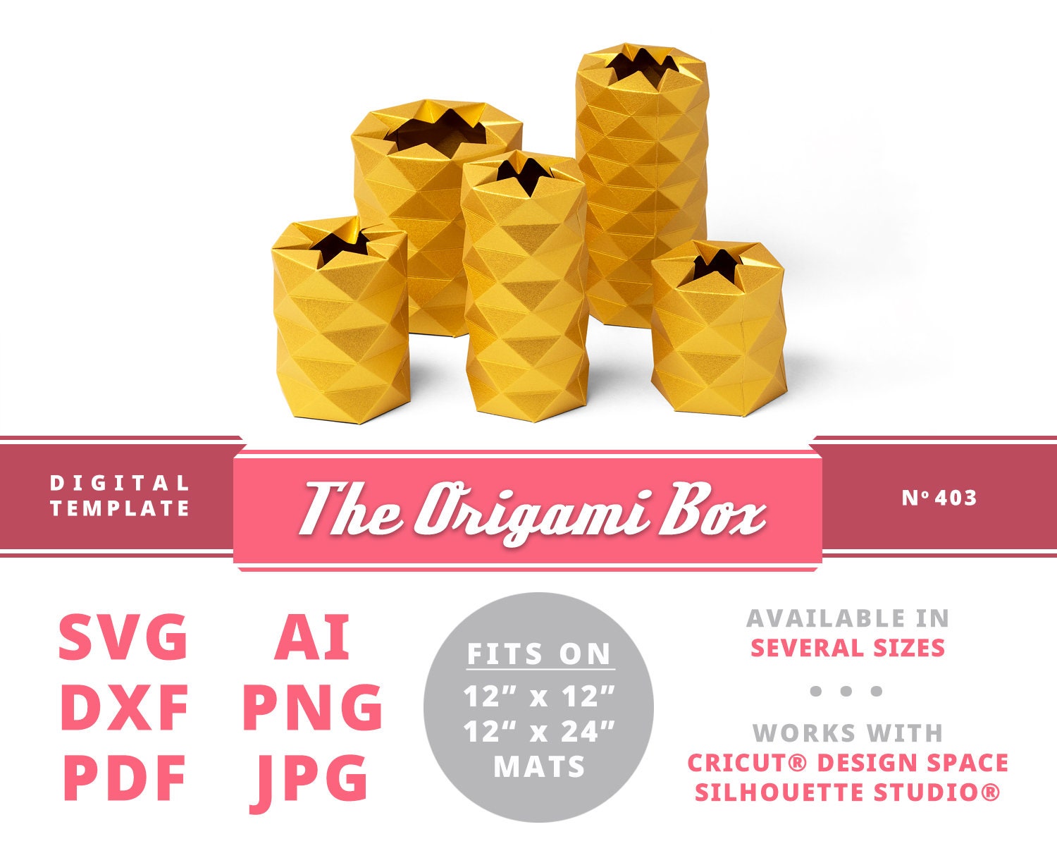 THE ORIGAMI BOX Template Treat Boxes Instant Download Papercraft Favor ...