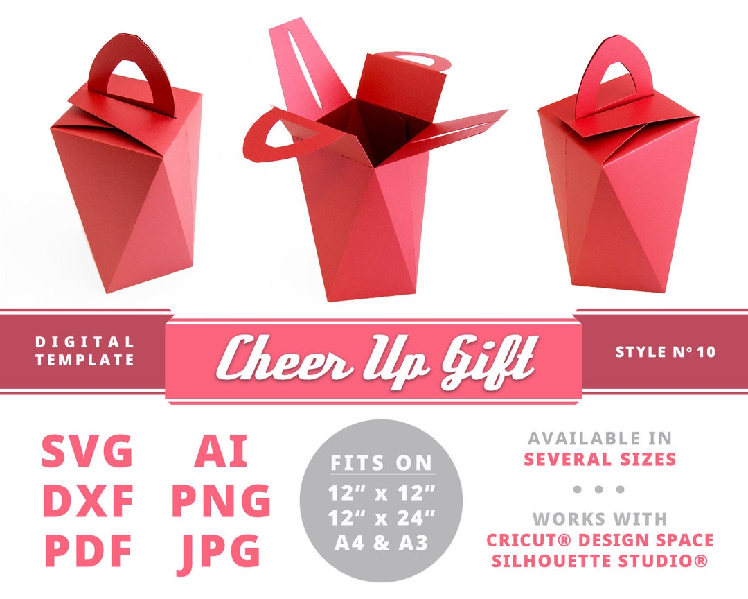 CHEER UP GIFT Box Svg Template Party Favor Boxes Birthday Party Box ...