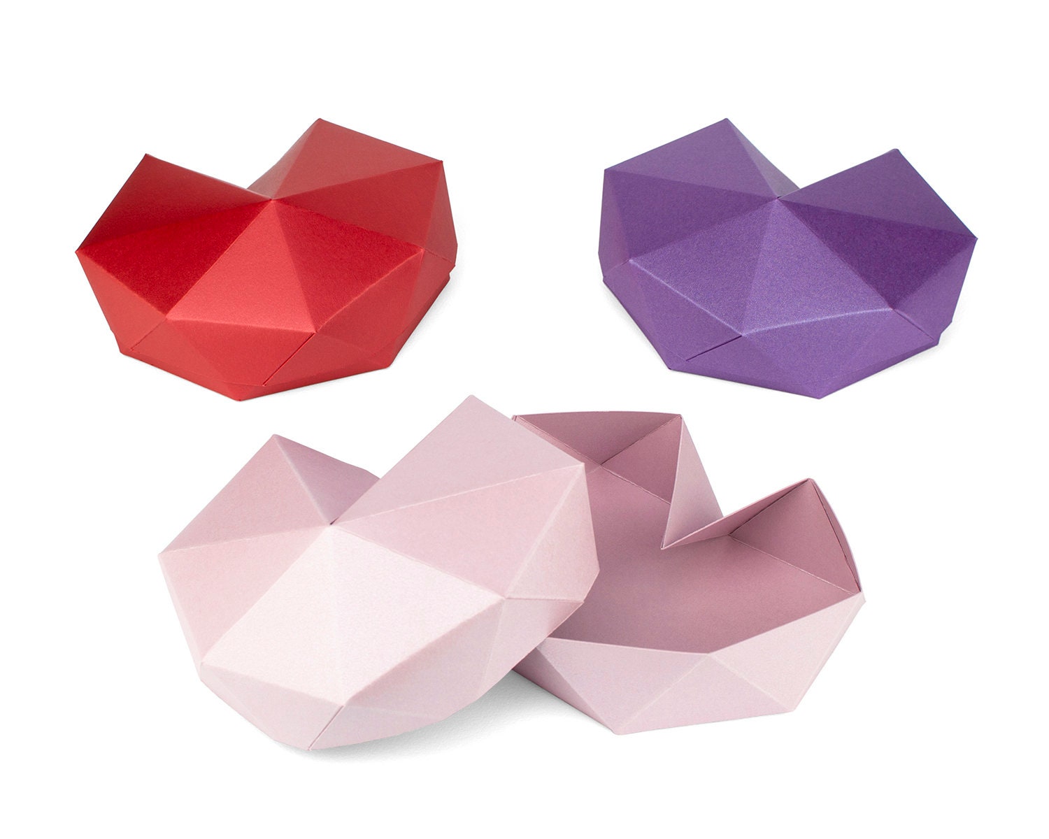 GEOMETRIC HEART BOX Love Box Valentine's Gift Box Cricut - Etsy