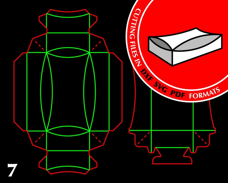 Concave Box Svg Instant Download Packaging Box Template | Etsy