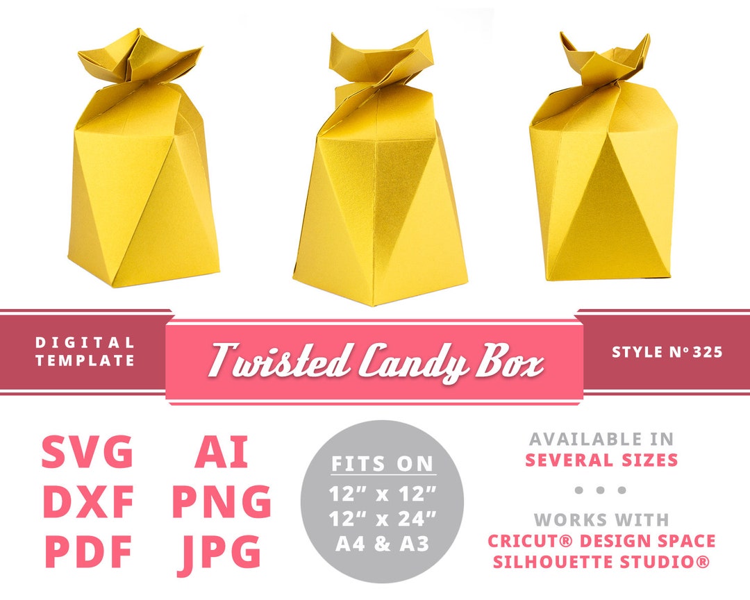 TWISTED CANDY BOX Svg Instant Download Printable Digital Box Template ...