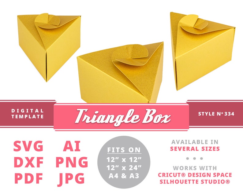 TRIANGLE BOX SVG Instant Download Printable Box for Wedding Gifts ...