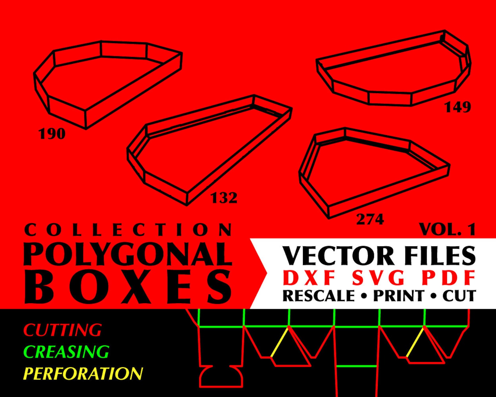 POLYGONAL BOXES Collection of 8 Instant Download Box Laser - Etsy