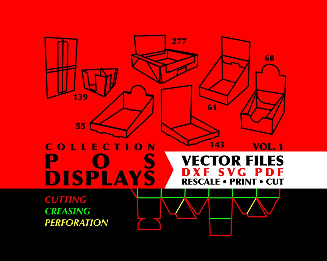 POS Display Box Templates, Digital Cutting Files (svg, Dxf, Pdf) - Etsy