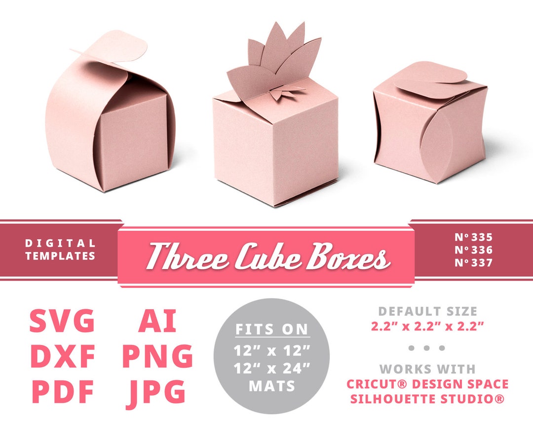 Cube Gift Boxes SVG DXF | DIY Papercraft Templates (digital Download ...
