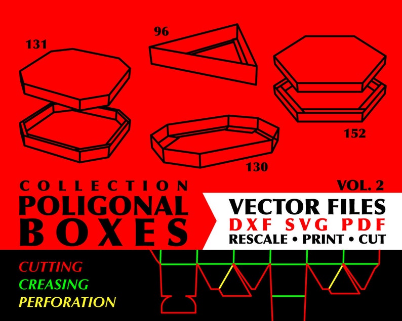 POLYGONAL BOXES Collection of 8 Instant Download Box Laser - Etsy