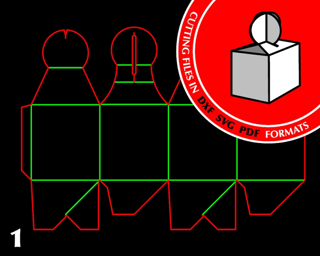 Cube Box Treat Chest Gift Box Cut File Favor Box Printable Digital Box ...