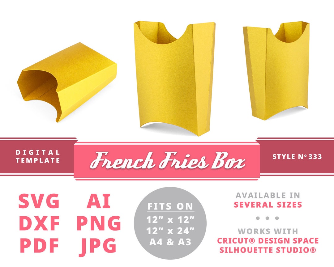 FRENCH FRIES BOX Instant Download Printable Digital Box Template Cricut ...