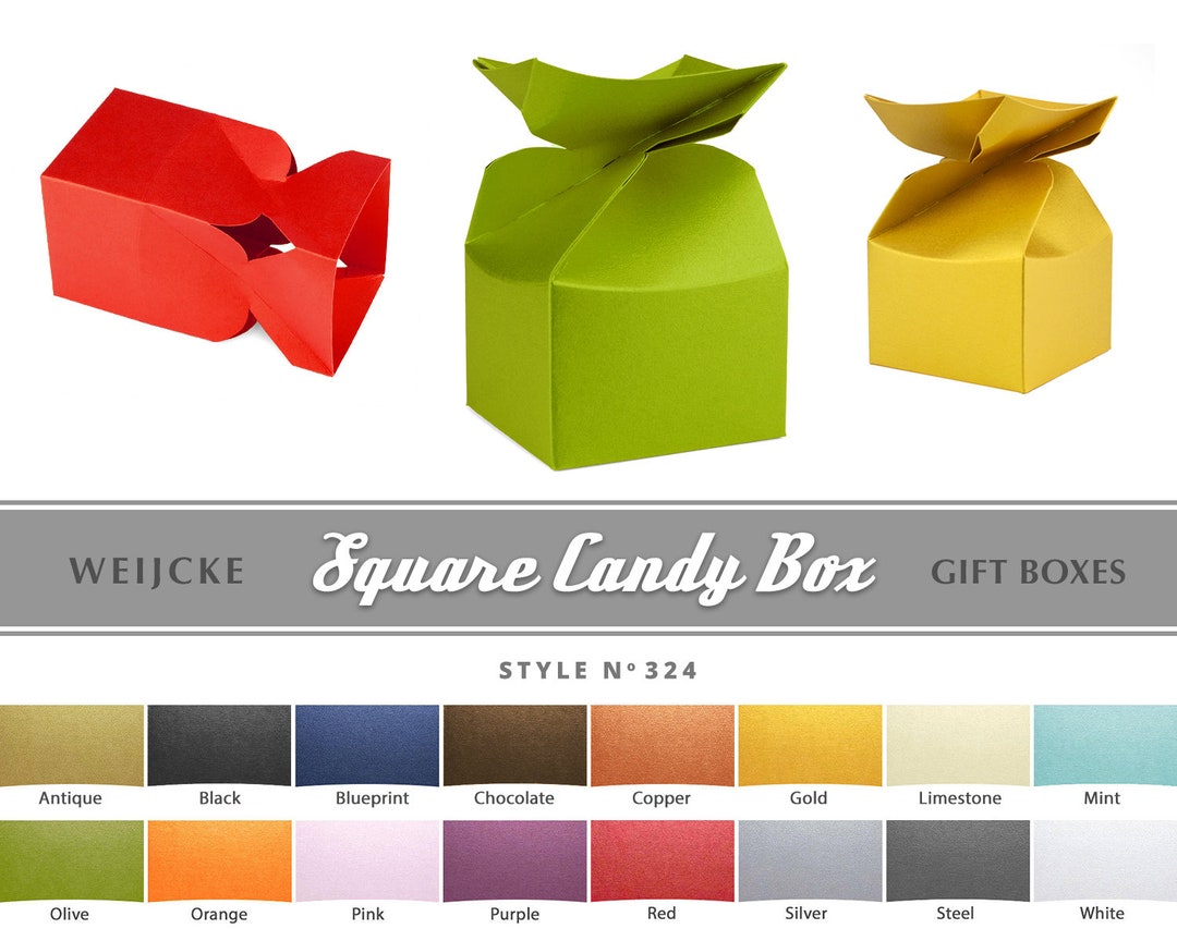 SQUARE CANDY BOX Diy Box Paper Box Papercraft Commercial License Memory ...