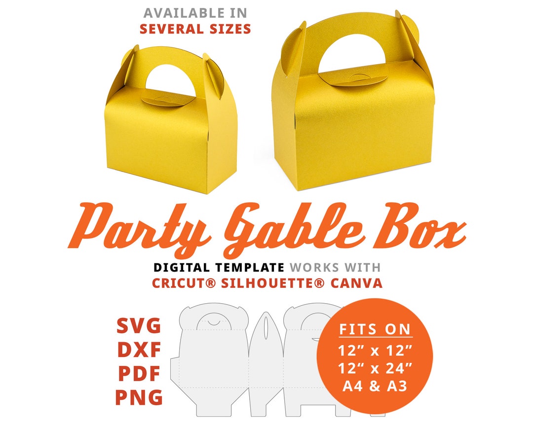 PARTY GABLE BOX Instant Download Printable Digital Box Template Cricut ...