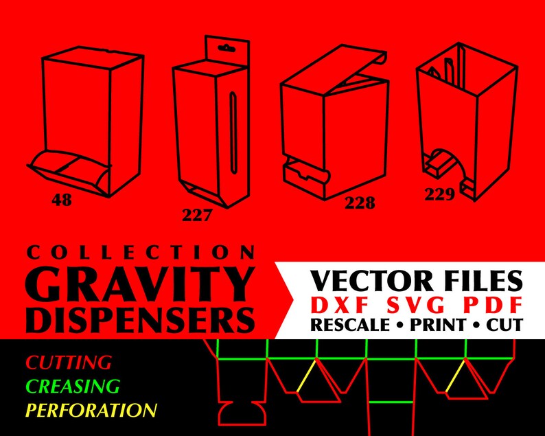 GRAVITY DISPENSERS Collection of 4 Printable Cutting Files Svg - Etsy