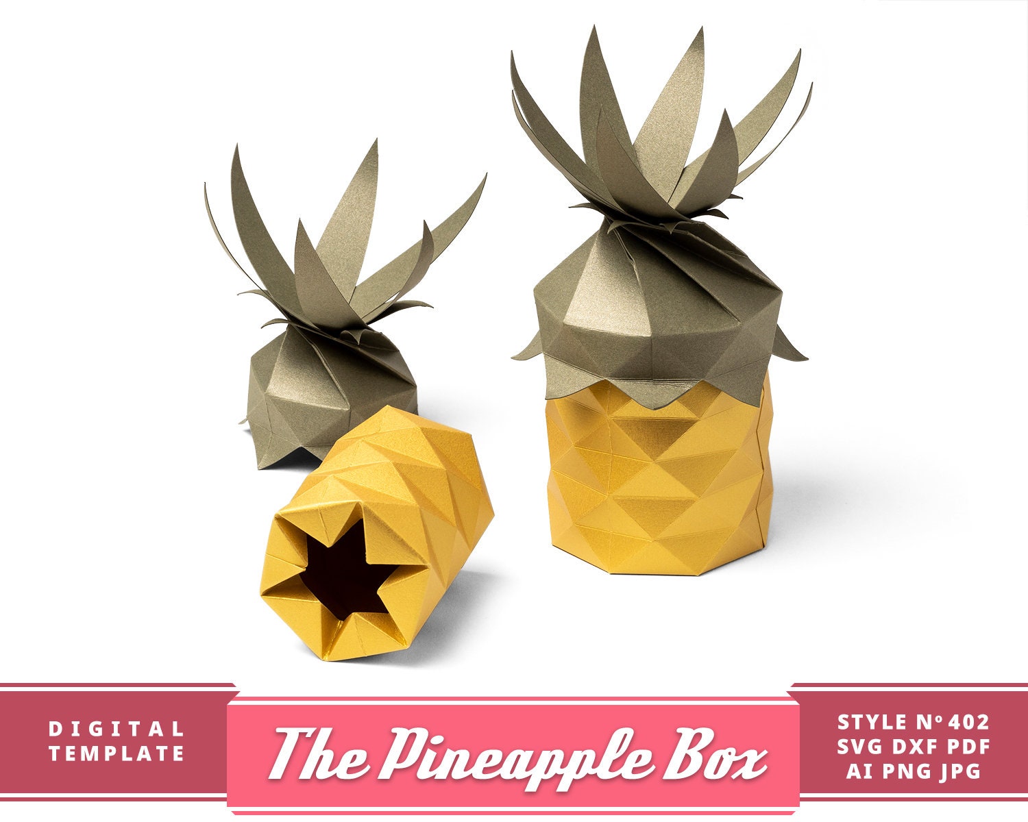 THE PINEAPPLE BOX Treat Boxes Instant Download Papercraft Favor Boxes ...