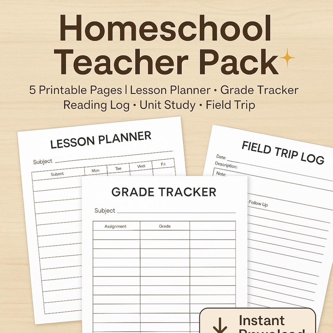 Homeschool Teacher Planner Bundle | Christian Lesson Planner, Reading ...