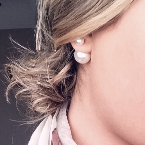 Pearl Ear Jacket/ Front Back Earrings/ Double Ball Earrings - Etsy