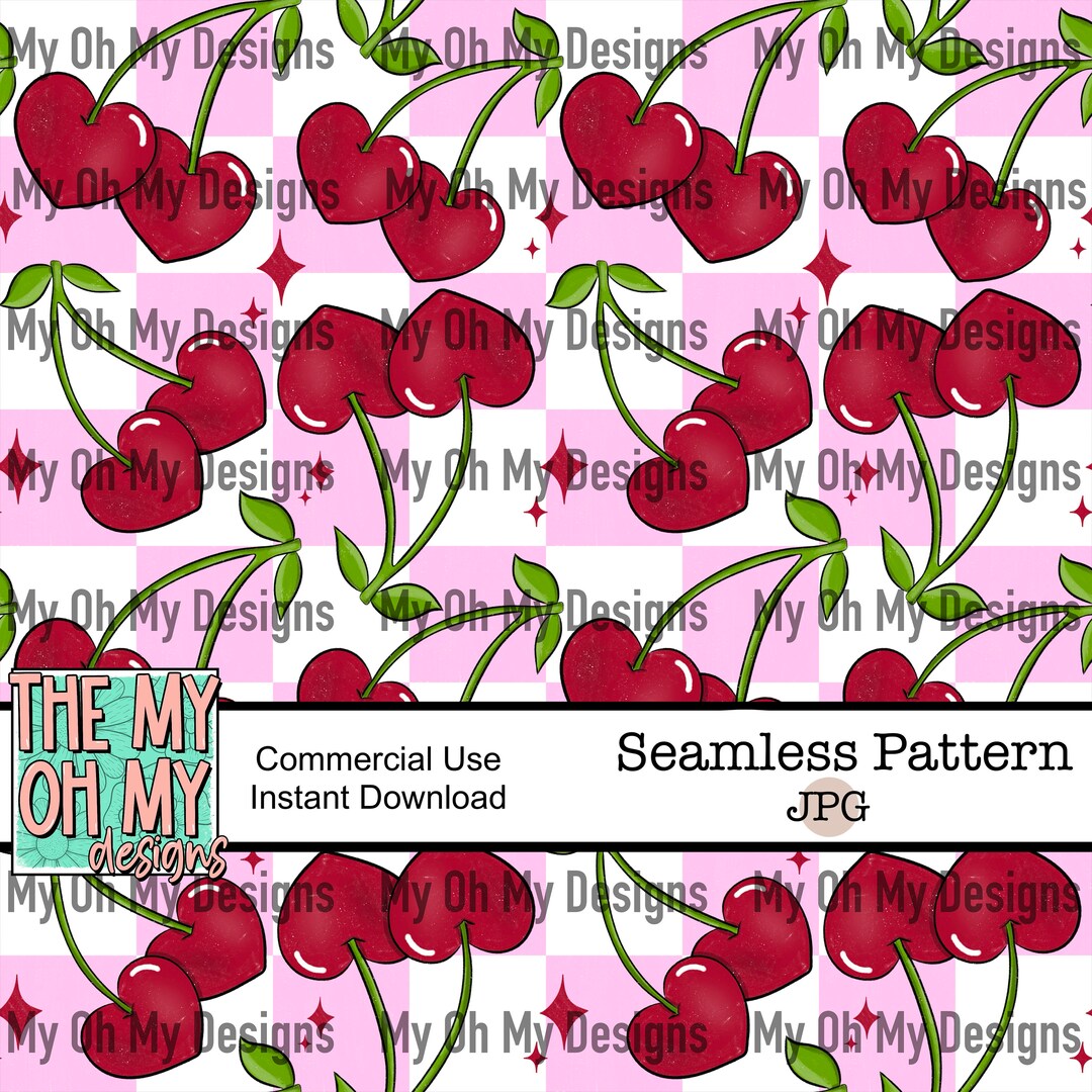 Heart Cherry, Cherries, Valentines Day, Checkerboard, Girly, Cute ...